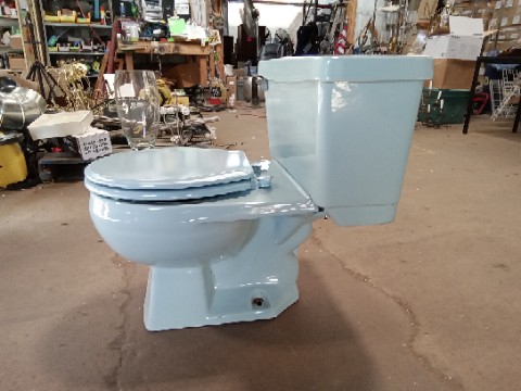 Toilet - Light Blue 70s Universal Rundle Toilet - Construction Junction