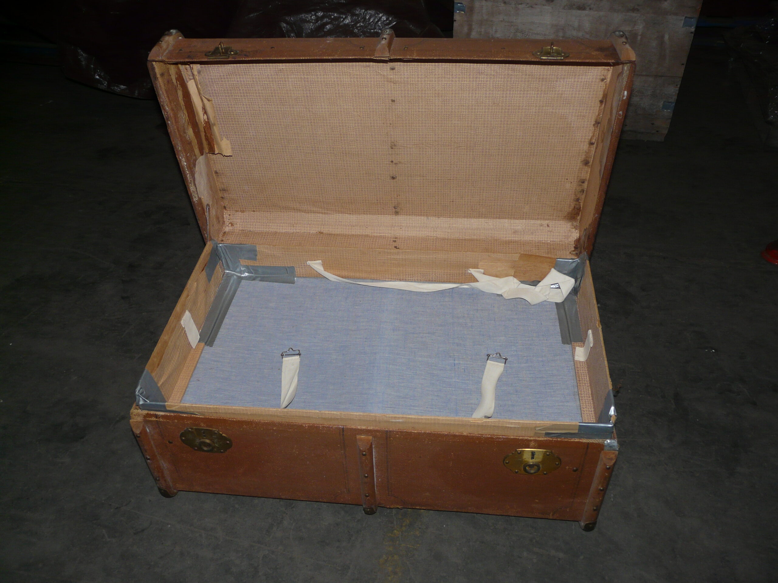 Vintage Bentwood Steamer Trunk - Construction Junction