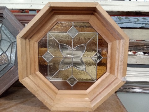 Window - 18 inch Octagonal Stained Glass - Construction Junction