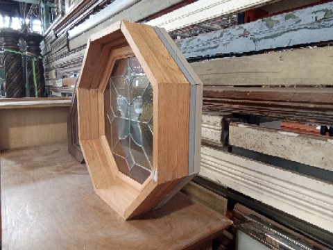 Window - 18 inch Octagonal Stained Glass - Construction Junction