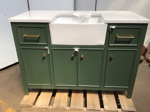 Bathroom Vanity w/Top SET - Sudio - Evergreen , Apron Front Sink 48in ...